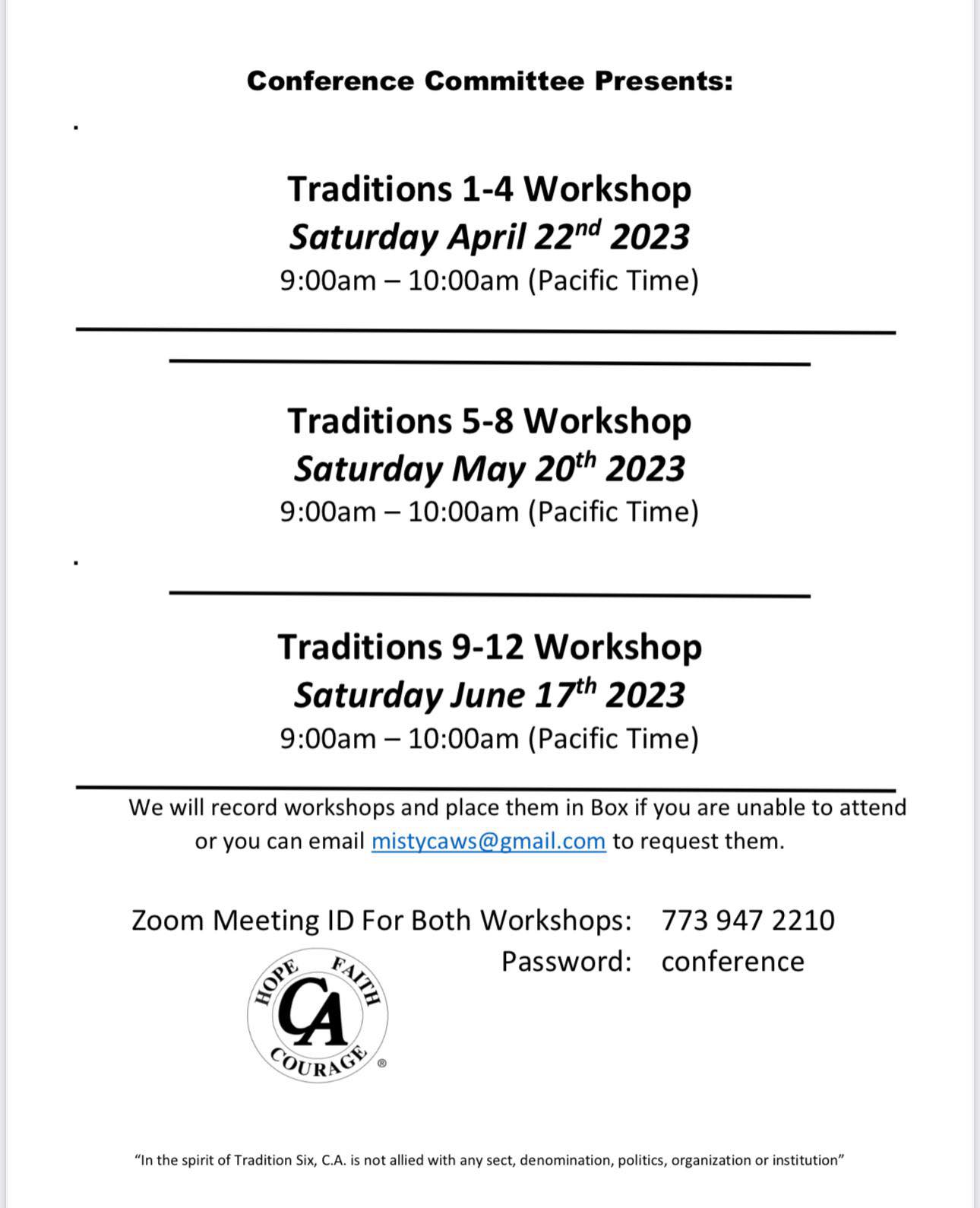 Traditions Workshop Ca Tucson